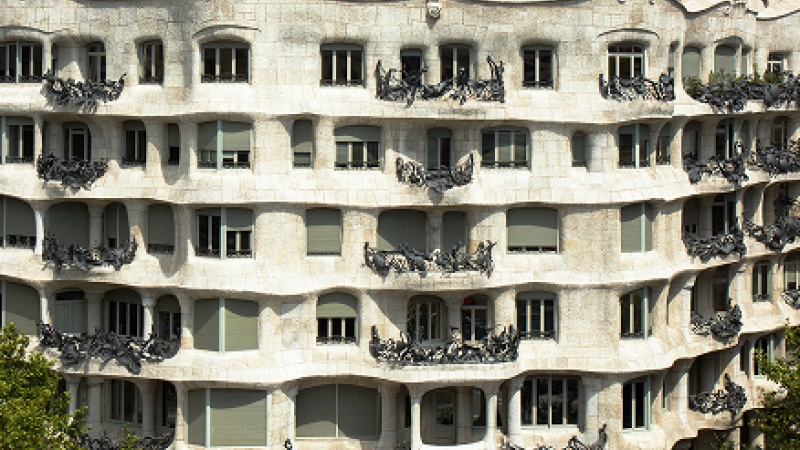 casa mila plan section elevation